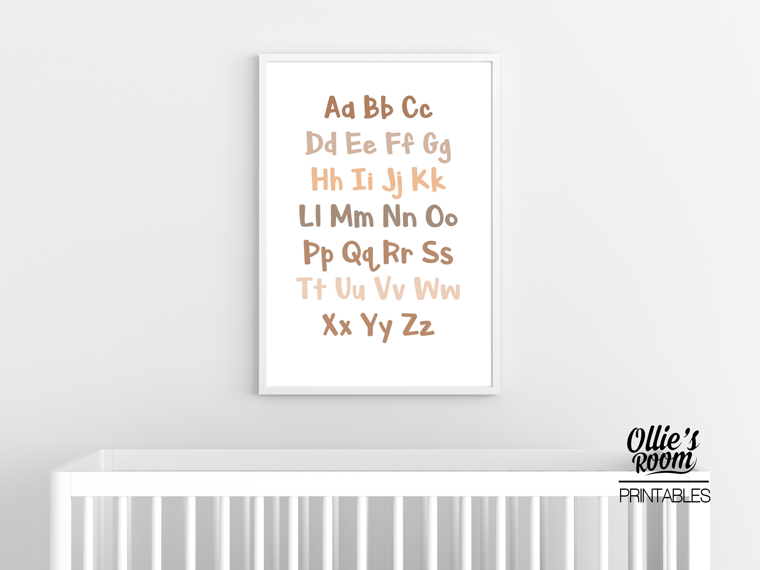 Earthy Alphabet Poster Educational Learning Prints | Etsy