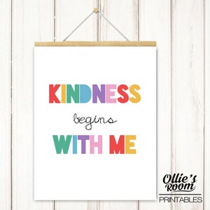 Kindness Begins With Me Print Homeschool Poster Positive Affirmation ...