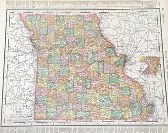Missouri Atlas Map - Etsy