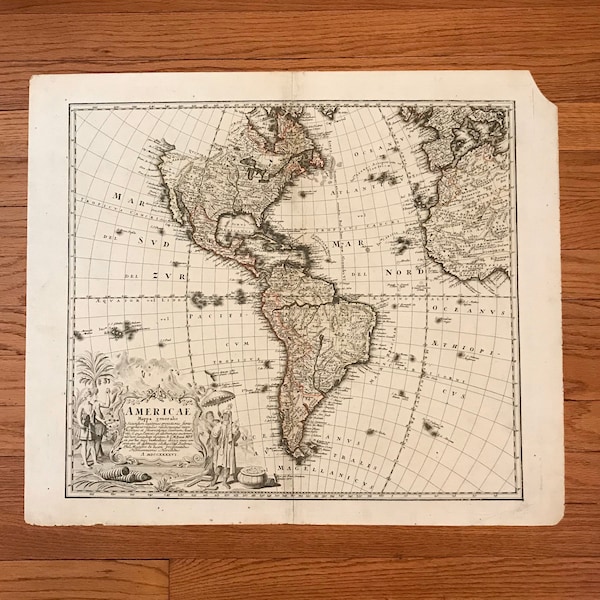 Map of South and North America - Etsy