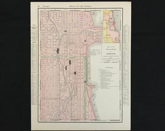 Chicago Vintage Map - Etsy