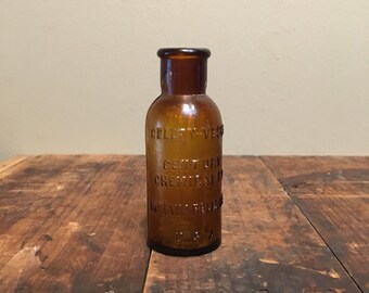 Antique amber bottle | Etsy