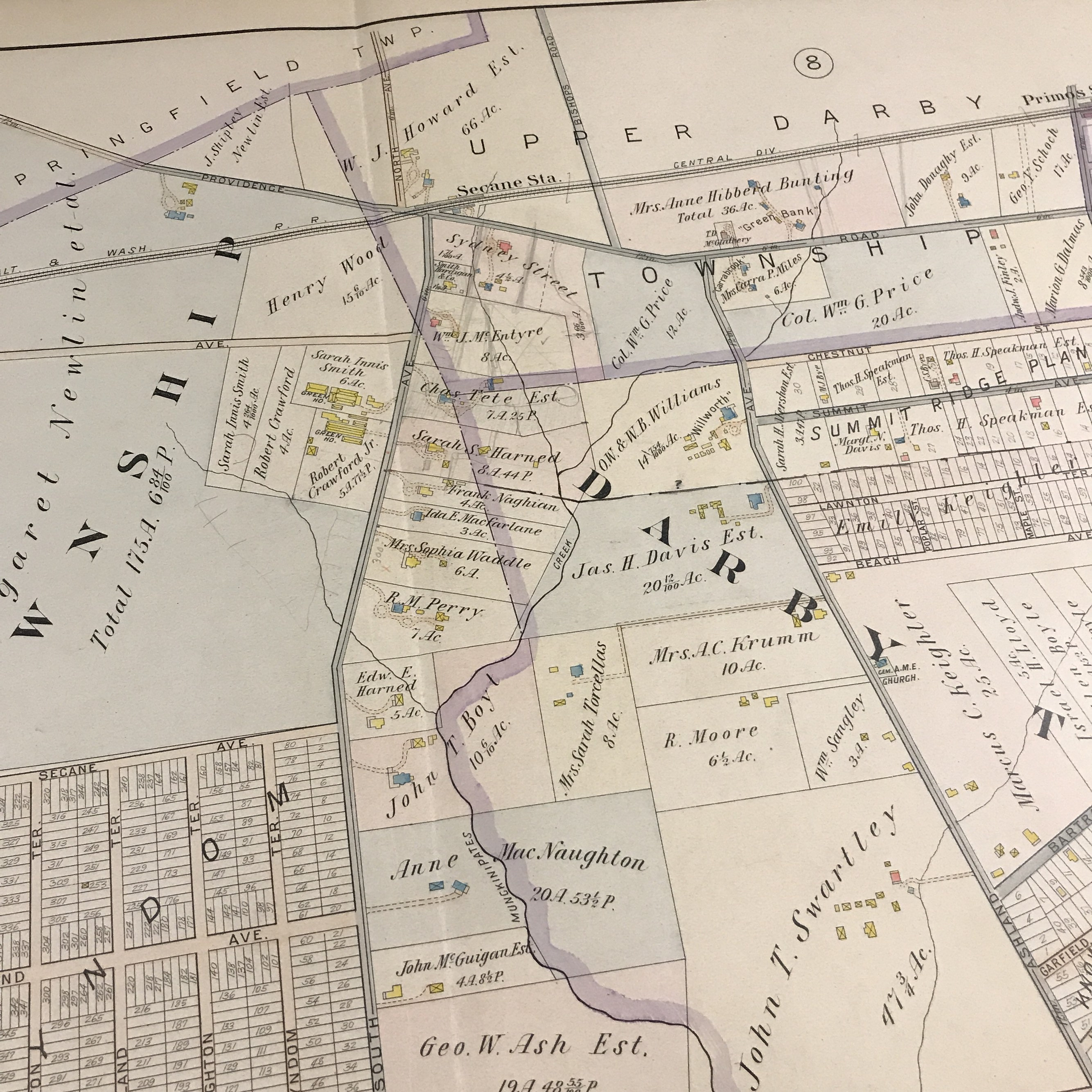 1909 Map of Darby and Ridley Townships Original Antique Map - Etsy