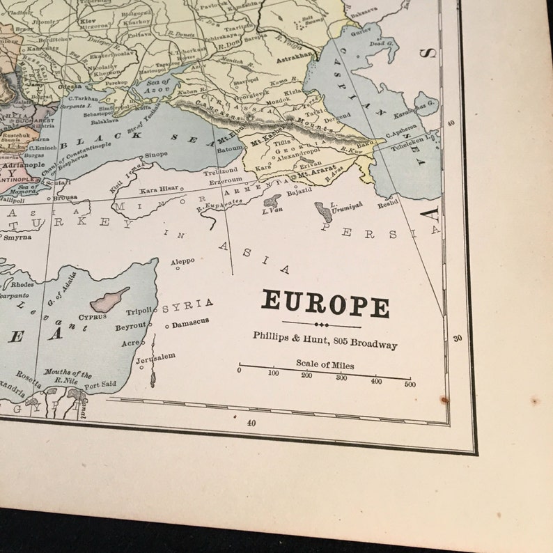1885 Map of Europe Original 9x11 Map Antique Color Map | Etsy
