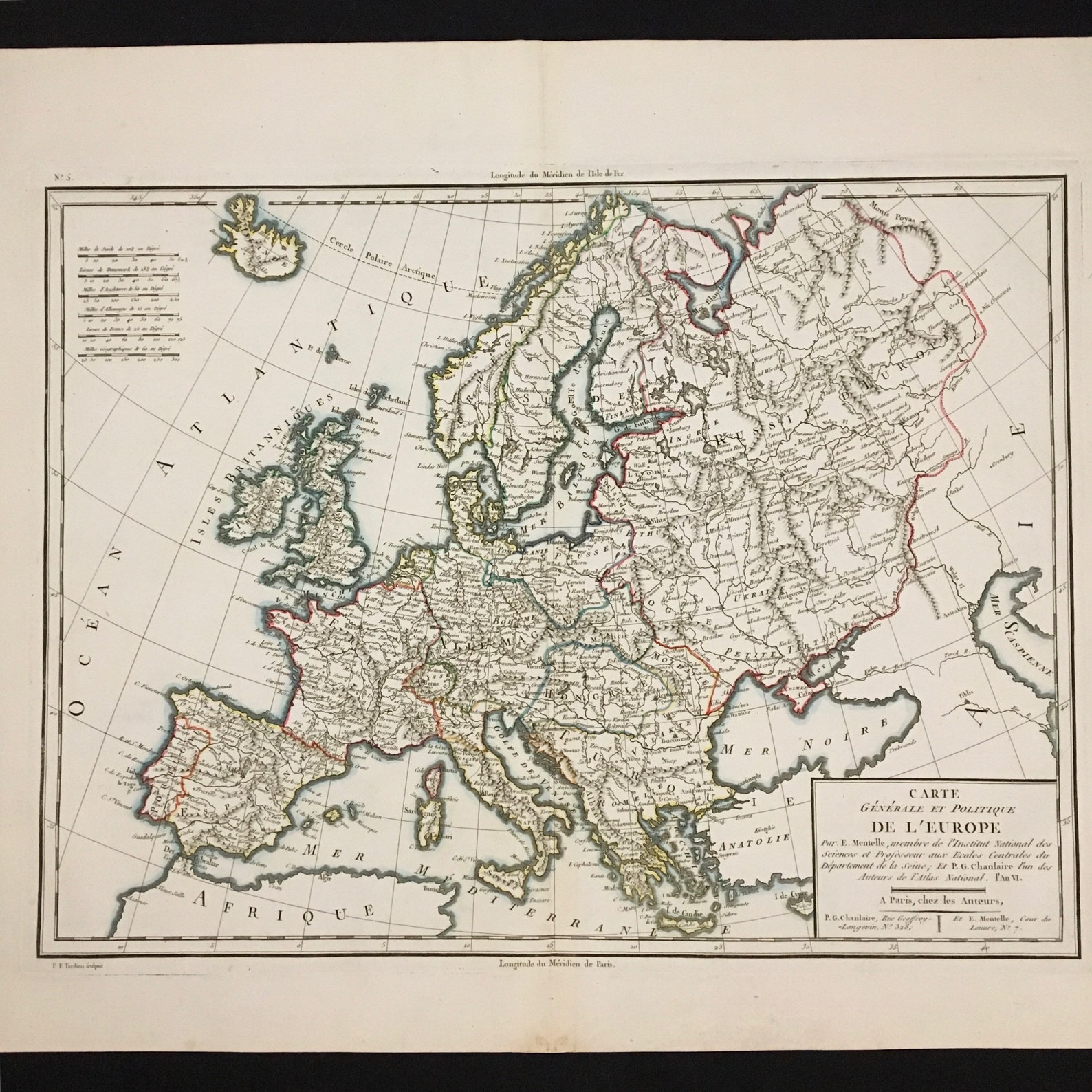 1797 Antique Map of Europe Original Hand Colored 18th Century | Etsy