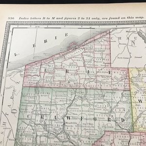 Antique Map of Northwestern Pennsylvania Original 1882 Atlas - Etsy