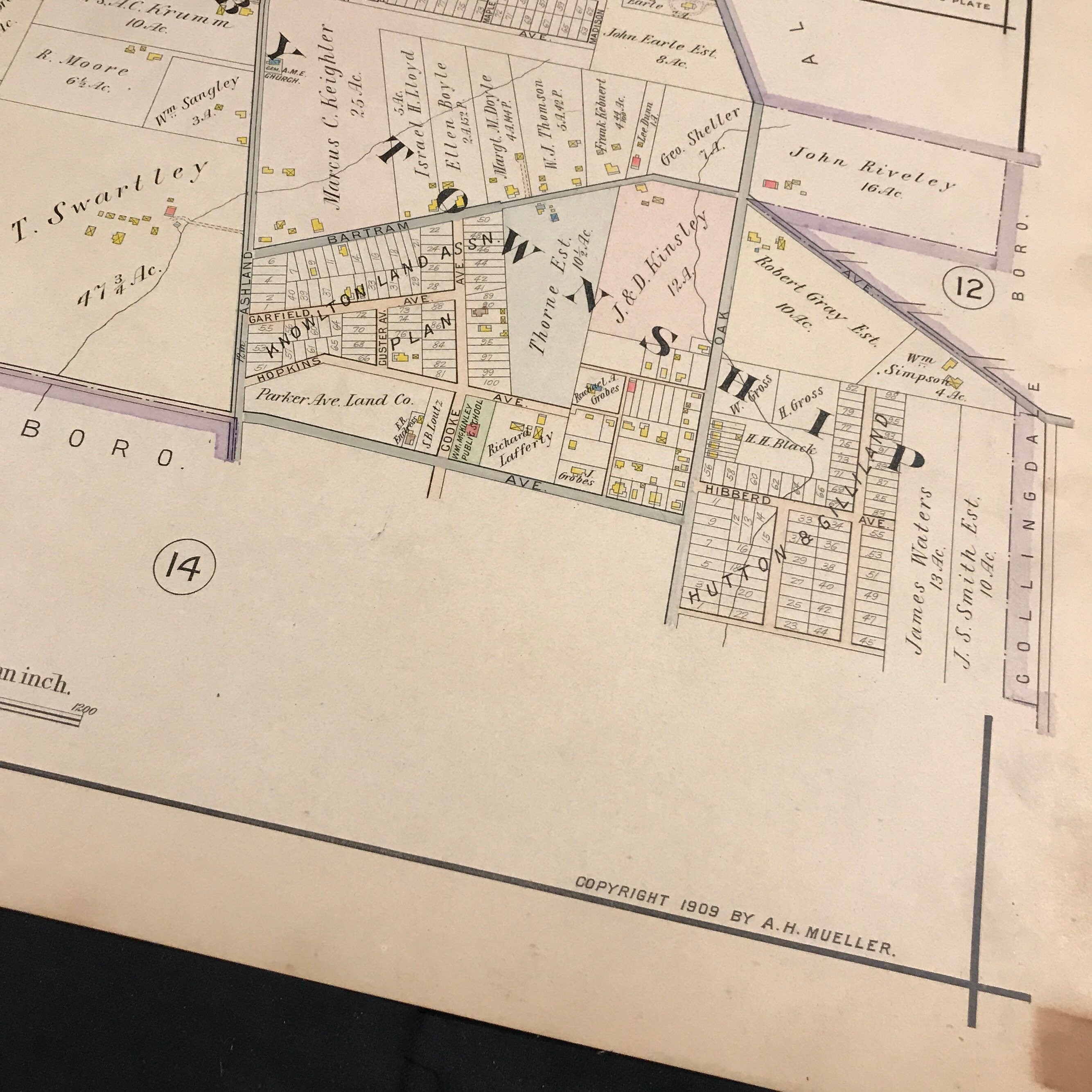 1909 Map of Darby and Ridley Townships Original Antique Map - Etsy