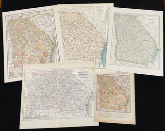 Georgia Antique Map | Etsy