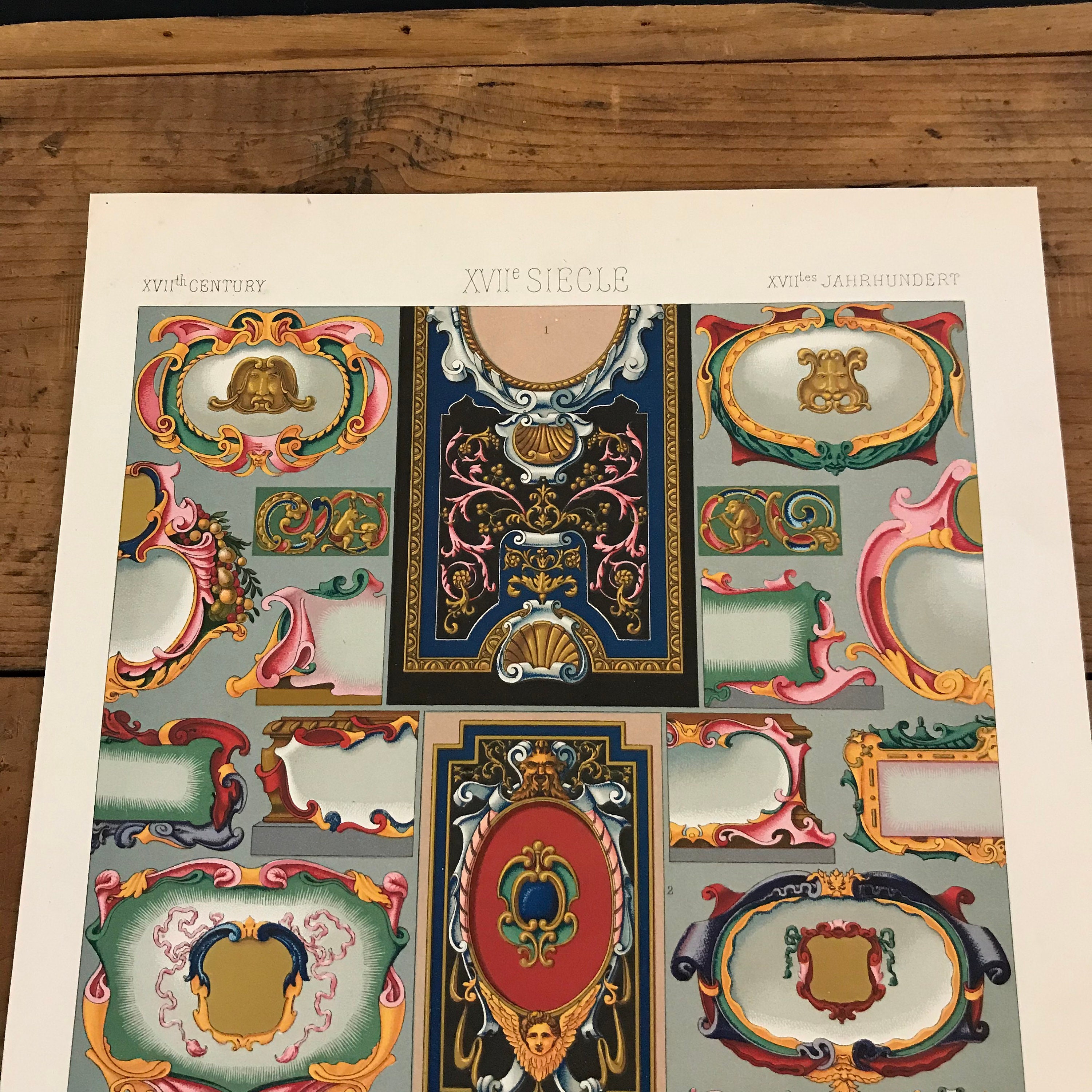 17th Century Ornament Map Cartouches Original Antique Print - Etsy