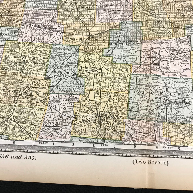 Antique Map of Northern Ohio Original 1882 Atlas Map for | Etsy