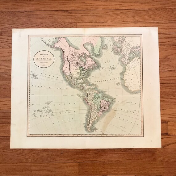 Cary's 1806 Map of the Americas Large Original | Etsy