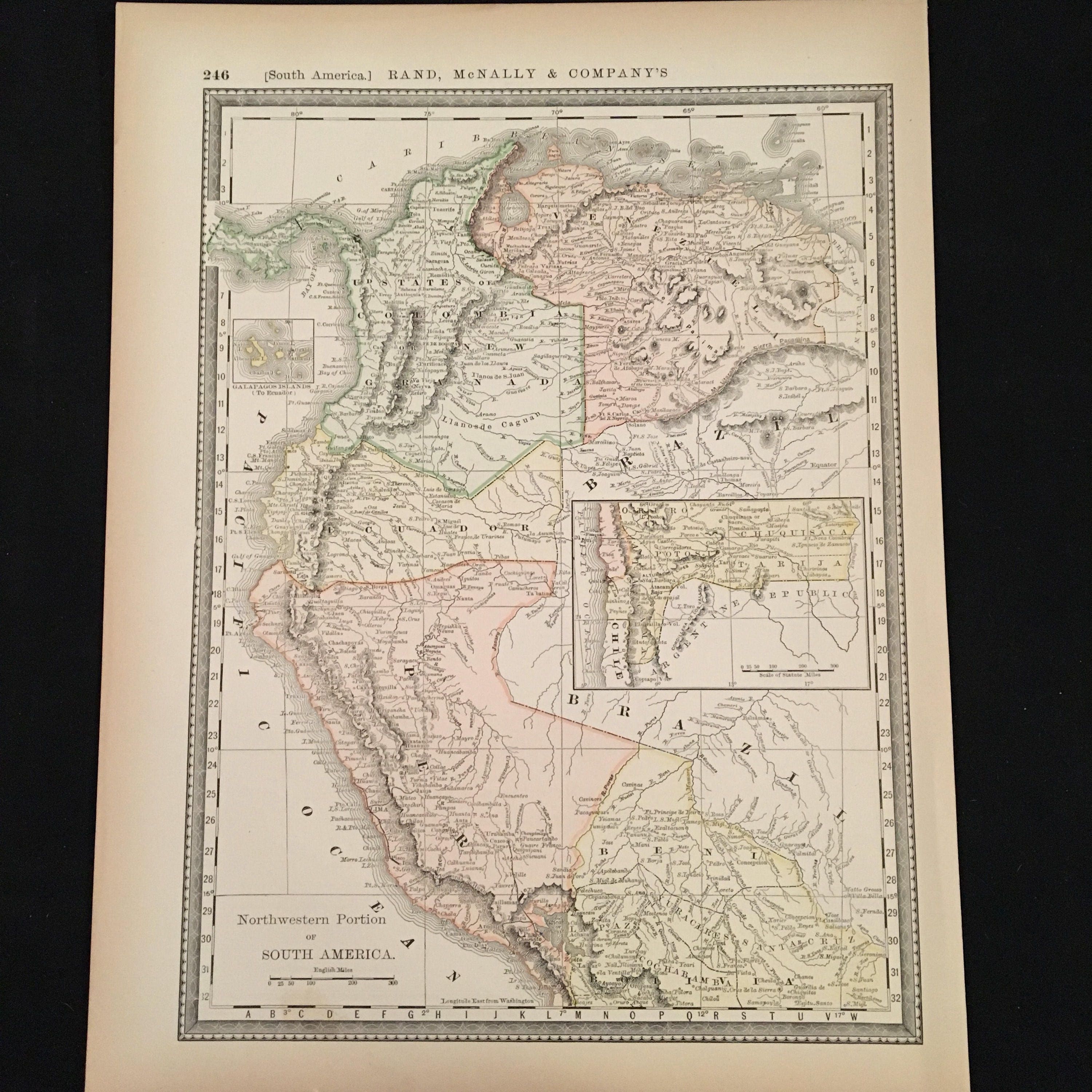 1887 Map of Northern South America Original Antique Map Large | Etsy