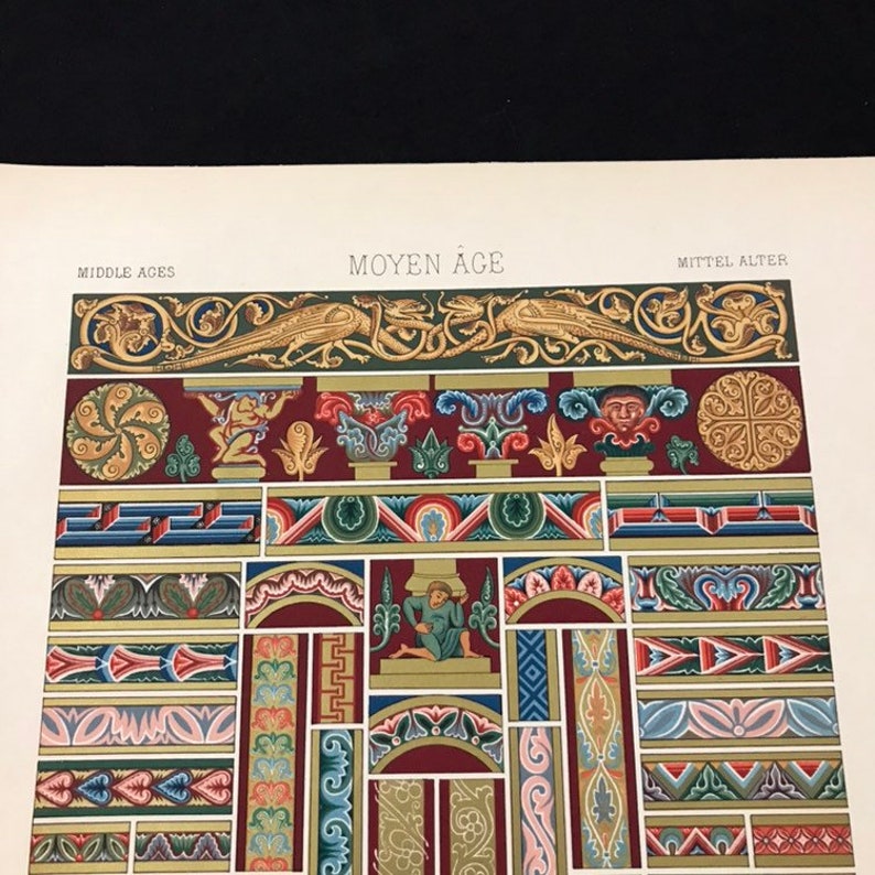 Romanesque Painted Manuscripts Original 1877 Color Lithograph - Etsy