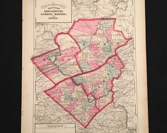 Carbon County Map - Etsy