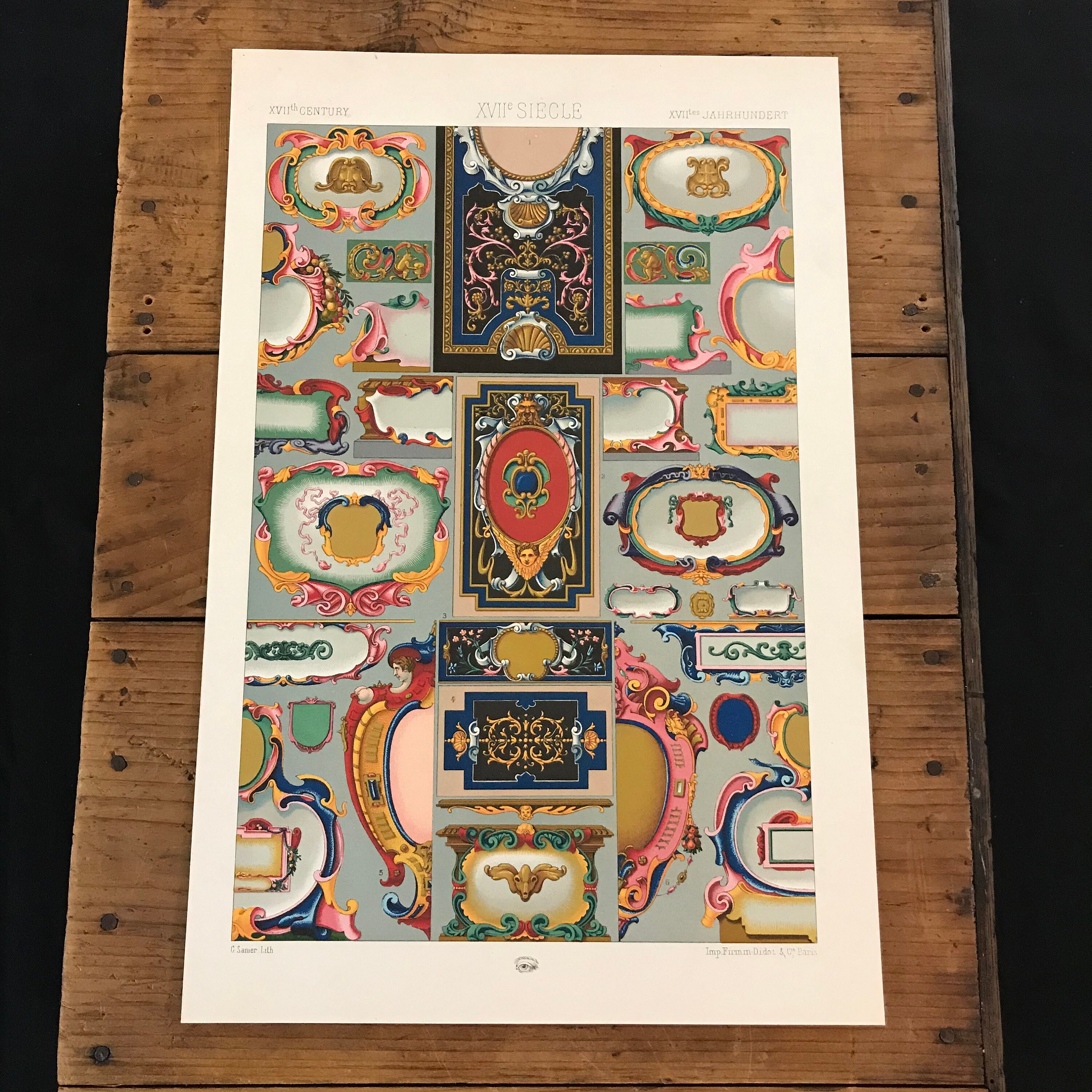 17th Century Ornament Map Cartouches Original Antique Print - Etsy