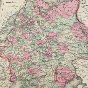 1864 Map of Russia Original Hand Colored Antique Map by - Etsy