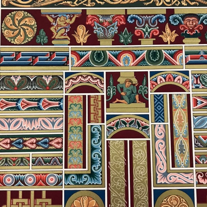 Romanesque Painted Manuscripts Original 1877 Color Lithograph - Etsy