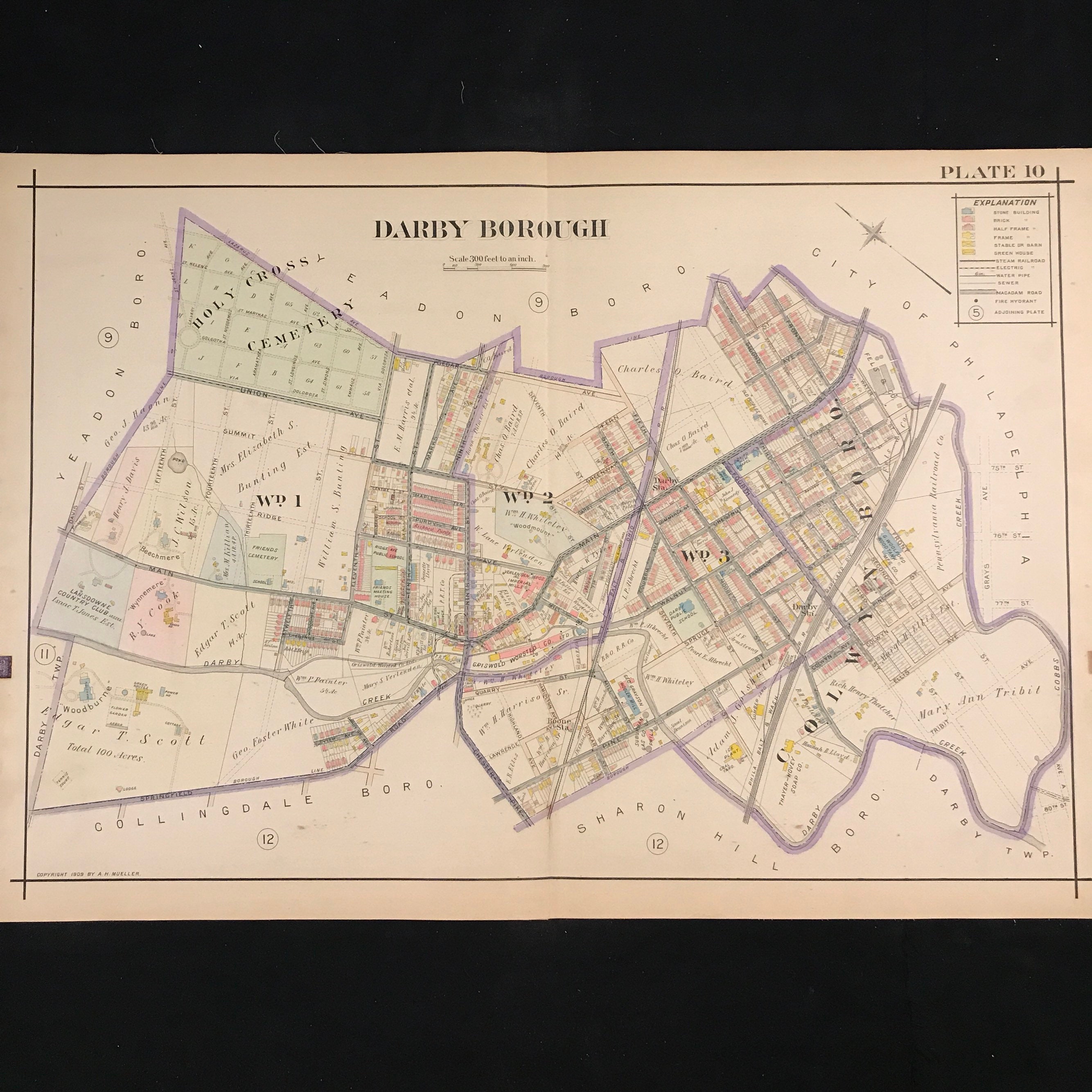 1909 Map of Darby and Colwyn Boroughs Original Antique Map - Etsy UK