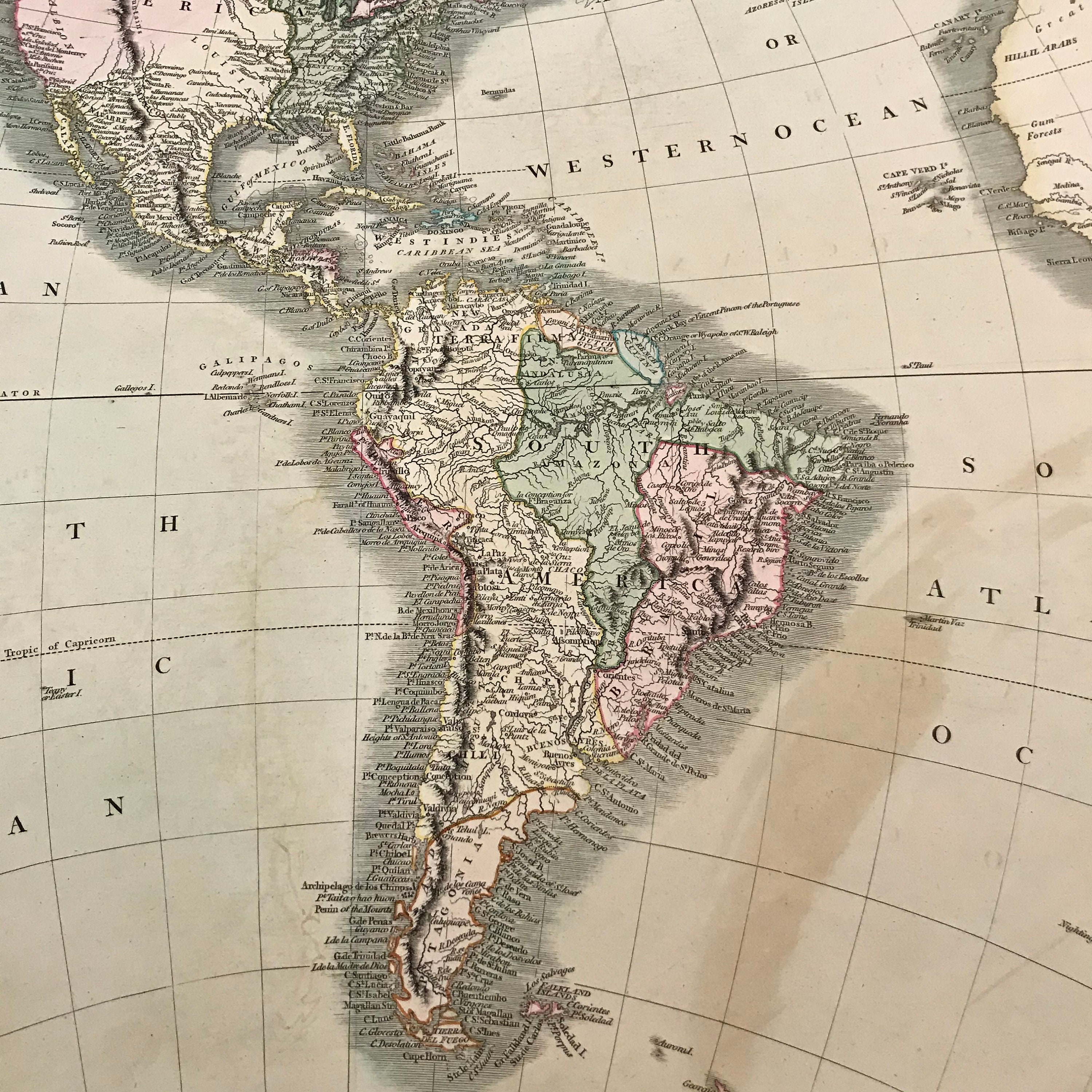 Cary's 1806 Map of the Americas Large Original | Etsy