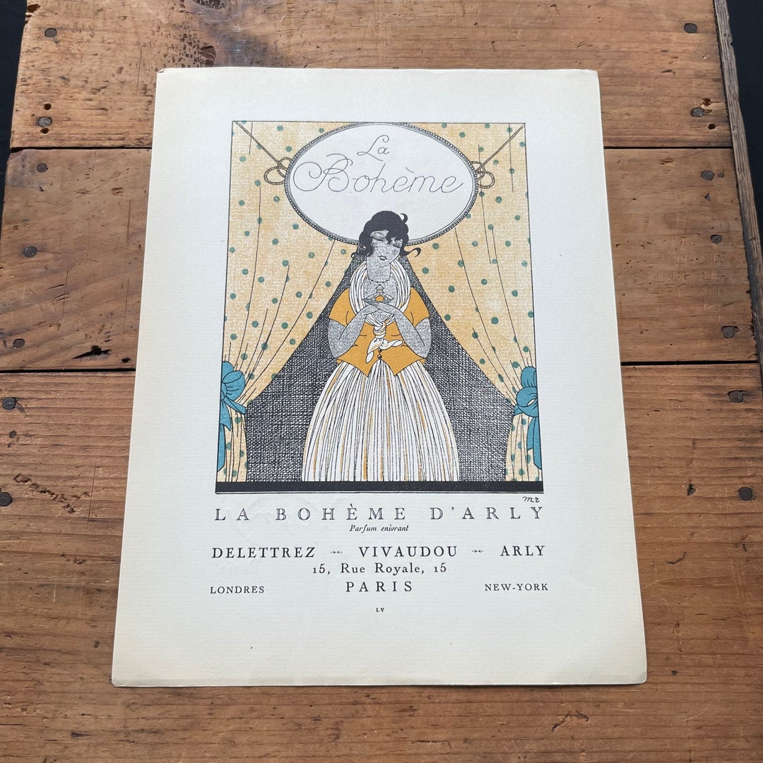 La Bohème Perfume, Original 1920 Gazette Du Bon Ton Ad, Art Deco French ...