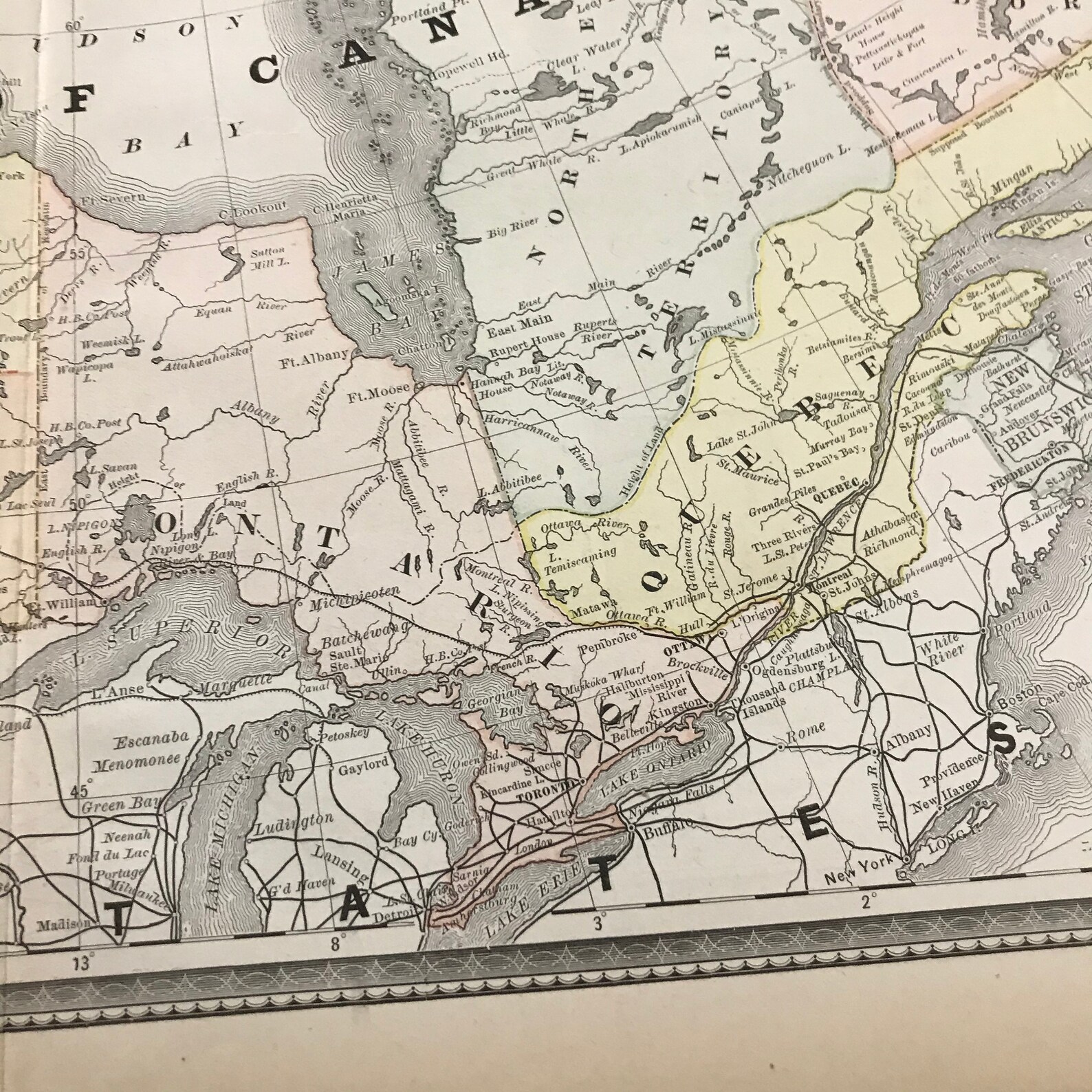 Antique Map of Canada Original 1882 Map for Framing | Etsy