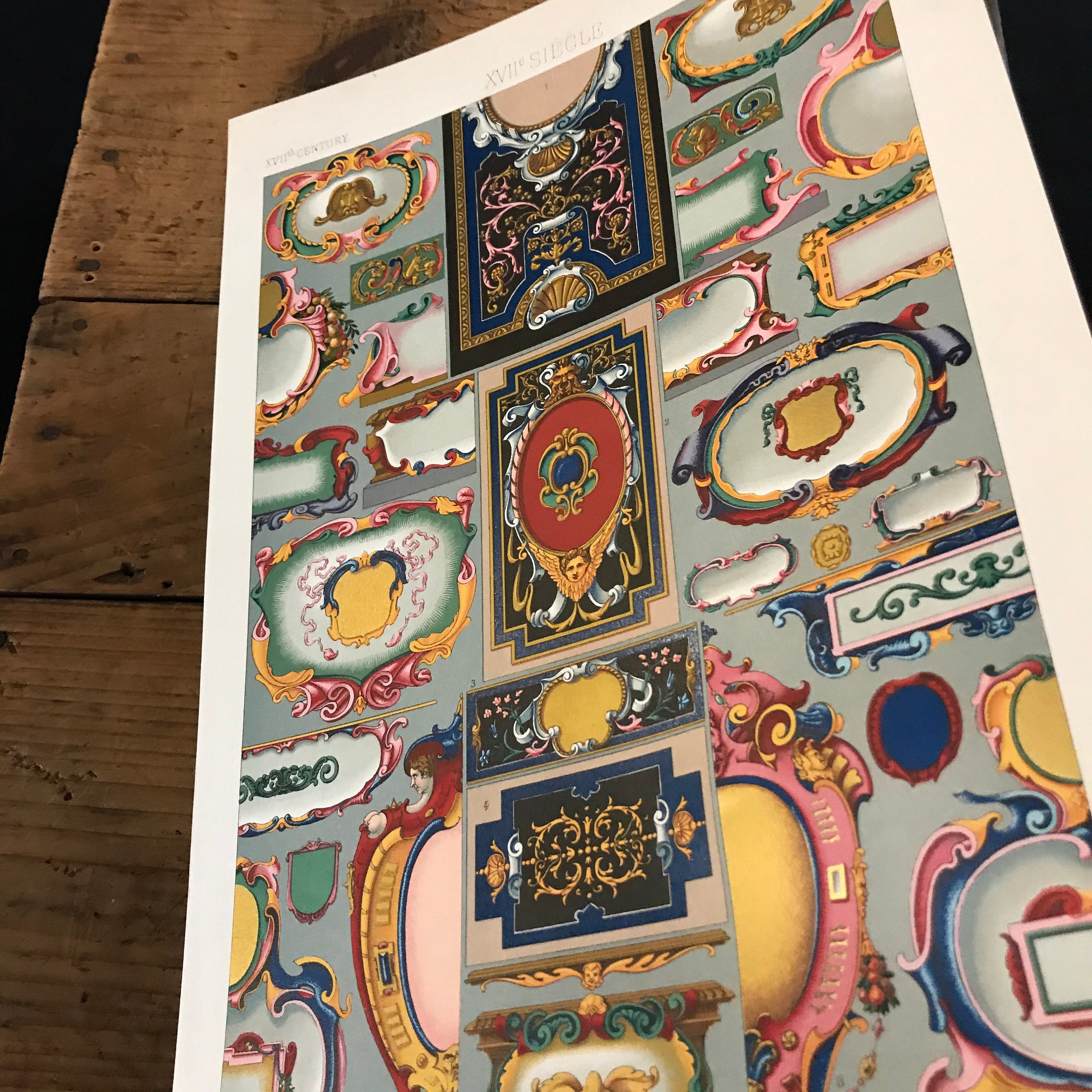 17th Century Ornament Map Cartouches Original Antique Print - Etsy