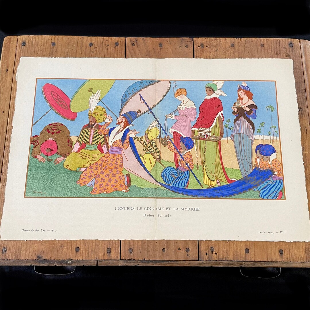 L'encens Le Cinname Et La Myrrhe Rare 1914 Pochoir From - Etsy