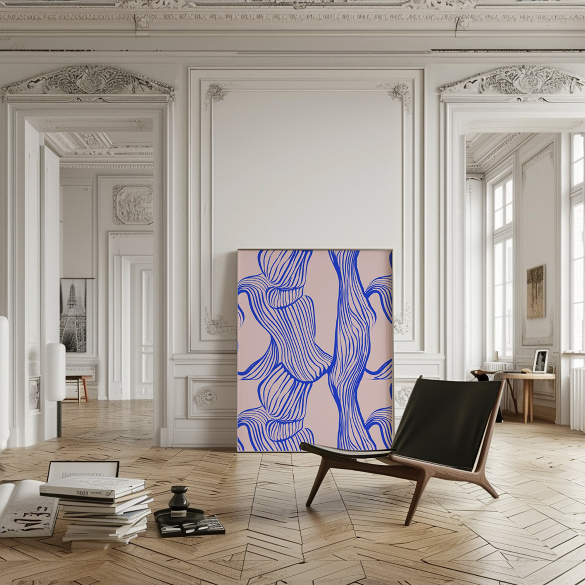 Violet Waves Wallpaper, Wall Covering, Art, Removable Self-adhesive ...