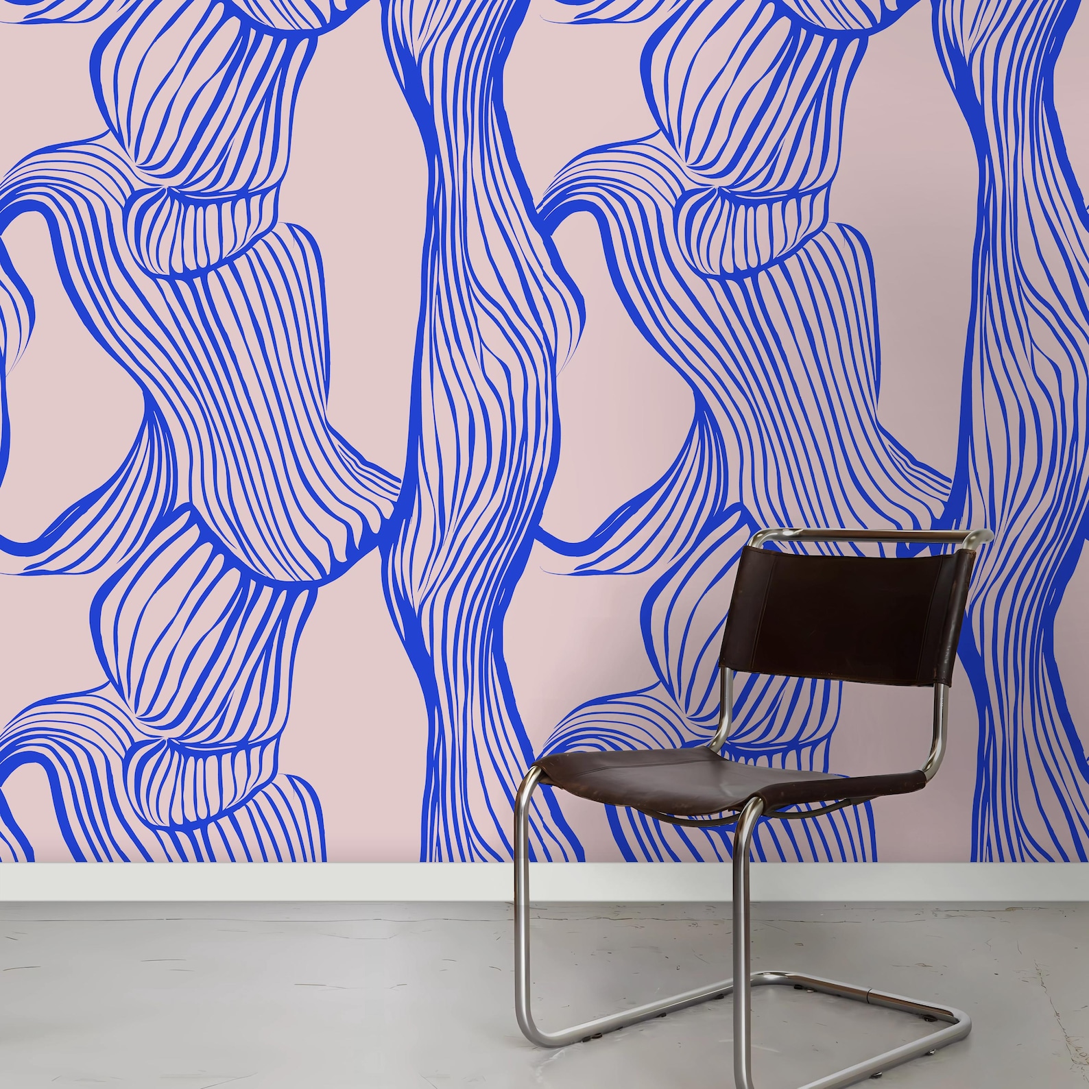 Violet Waves Wallpaper, Wall Covering, Art, Removable Self-adhesive ...