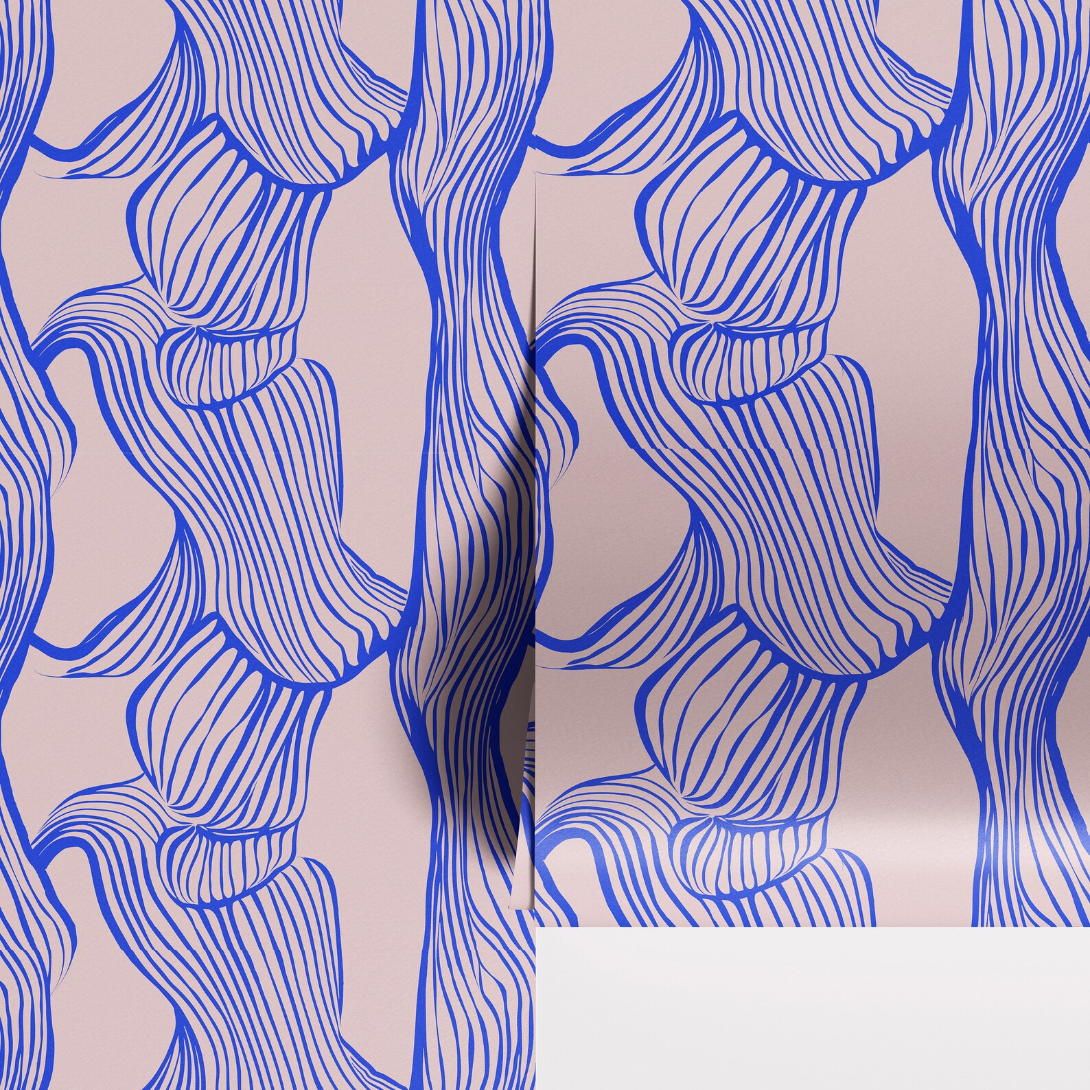 Violet Waves Wallpaper, Wall Covering, Art, Removable Self-adhesive ...