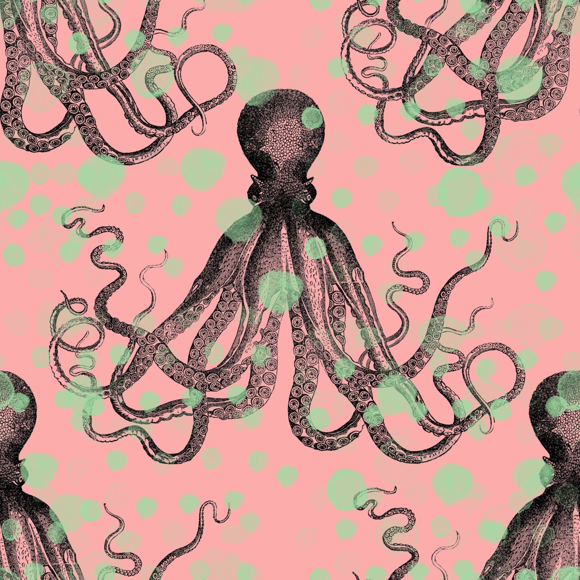 Vintage King Octopus Wallpaper Wall Covering Art Removable - Etsy