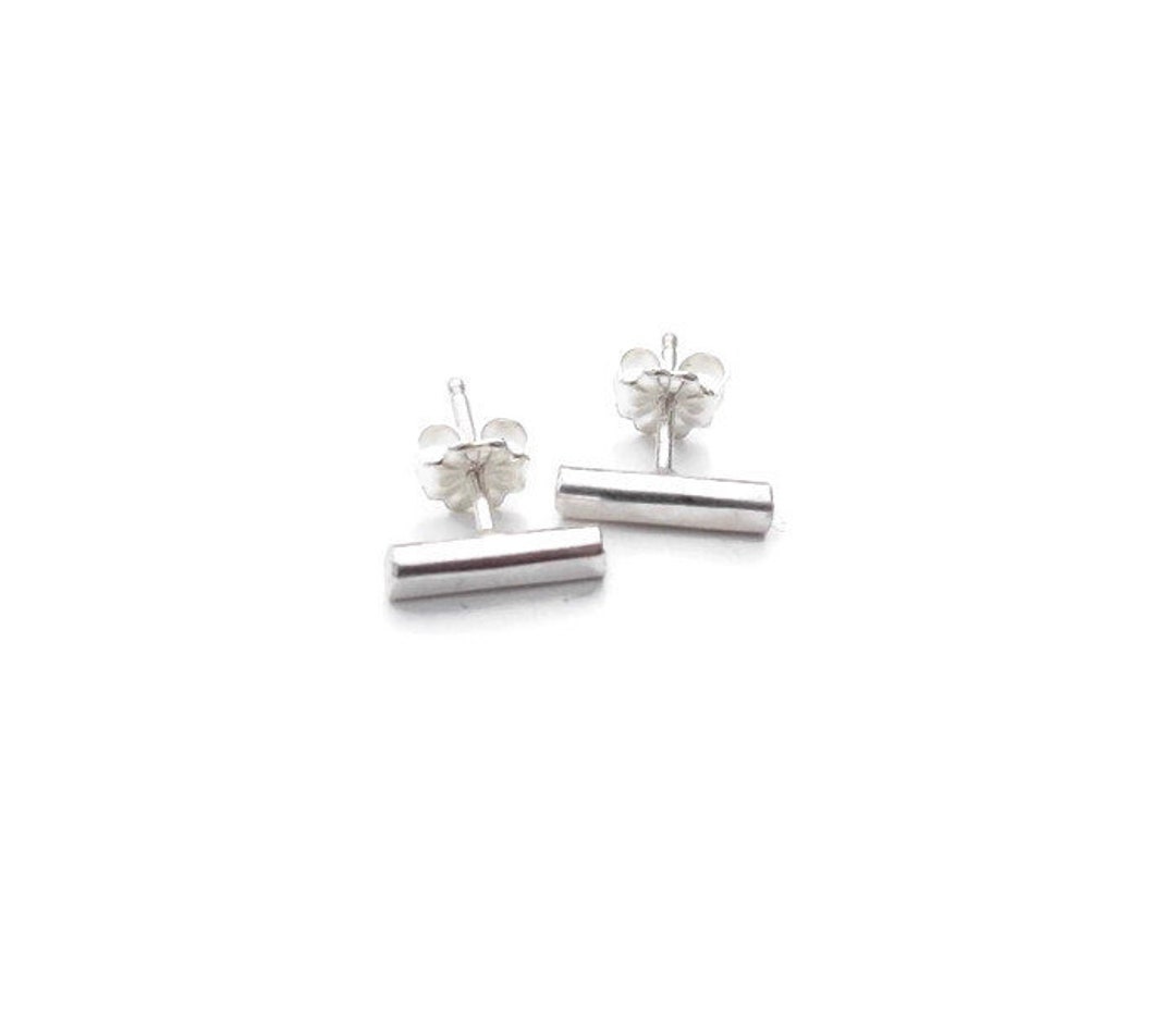 Men's Earrings Bar Earrings Men's Jewelry Sterling Silver Earrings Stud ...