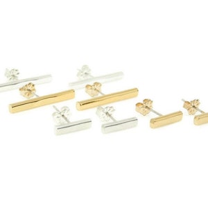 Men's Earrings Bar Earrings Men's Jewelry Sterling Silver Earrings Stud ...