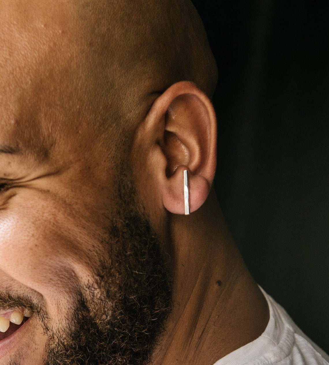 Men's Earrings Bar Earrings Men's Jewelry Sterling | Etsy