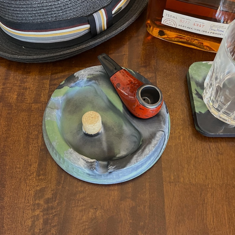 Concrete Pipe Ashtray With Cork Knocker: Handmade Tobacco & Weed Pipe ...