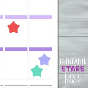 Stars Printable Planner Stickers Digital .pdf / .jpg Format - Perfect ...