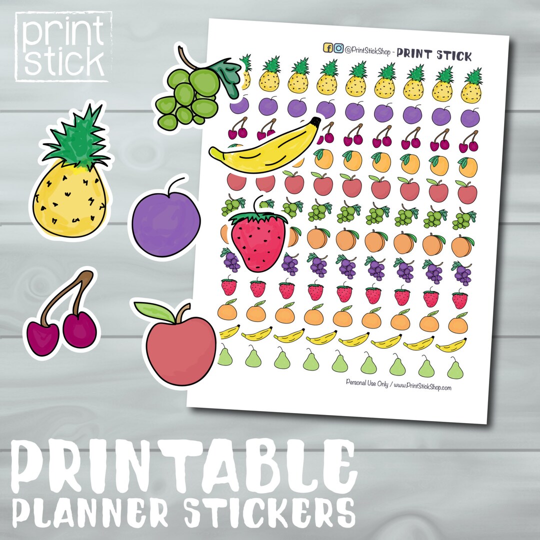 Fruits Planner Stickers PRINTABLE - Perfect for Erin Condren or Any ...