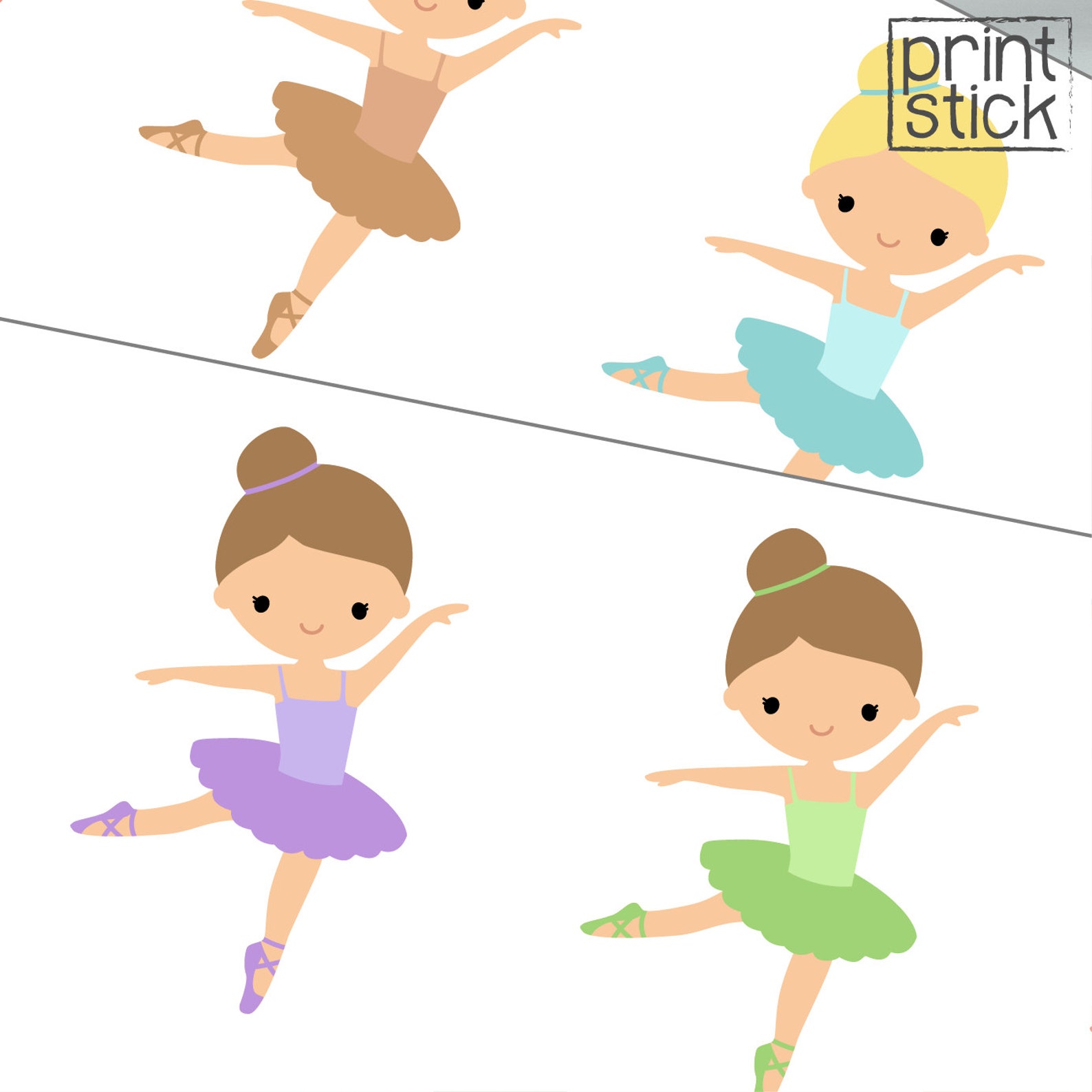 Cute Ballerinas - Ballet Planner Stickers - PRINTABLE JPG Fits Your ...