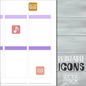 Icon Planner Stickers - PRINTABLE Functional Planner Stickers- Perfect ...