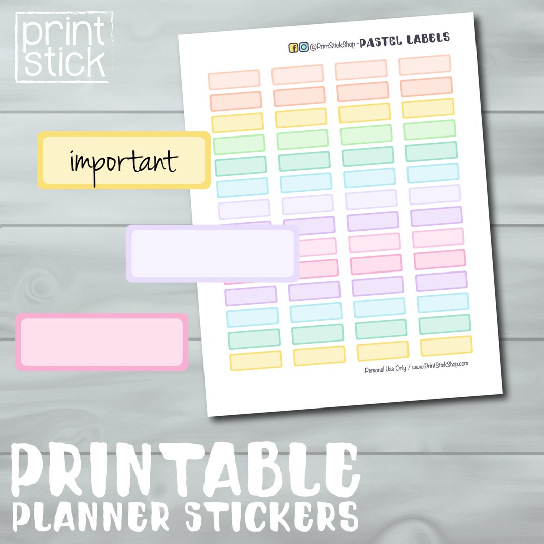 Planner Labels - Printable Stickers in Pastels for Erin Condren, Happy ...