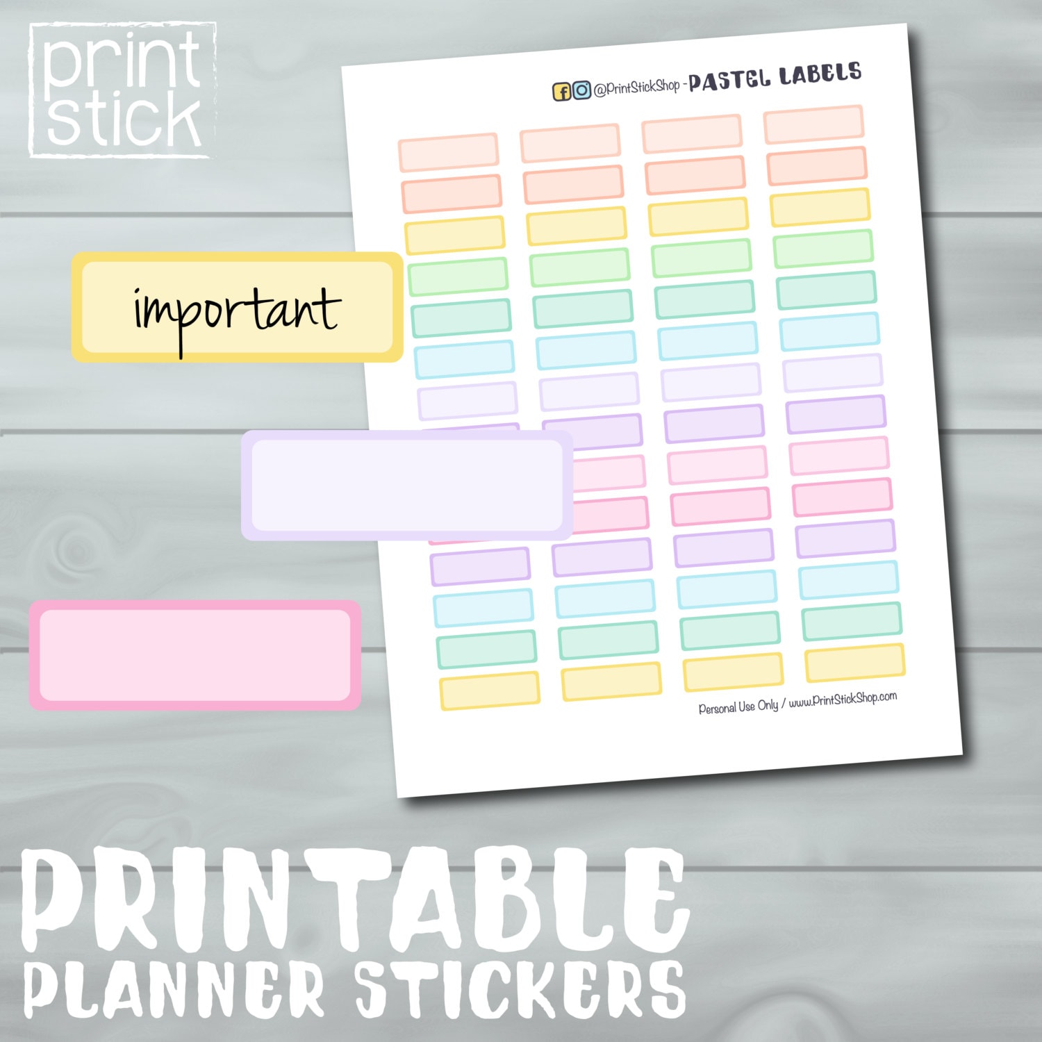 Planner Labels Printable Stickers in Pastels for Erin | Etsy