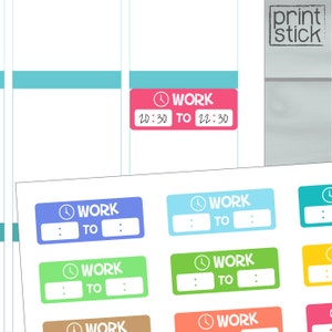 Work Hours Stickers Work Planner Stickers Work Printable Stickers for ...