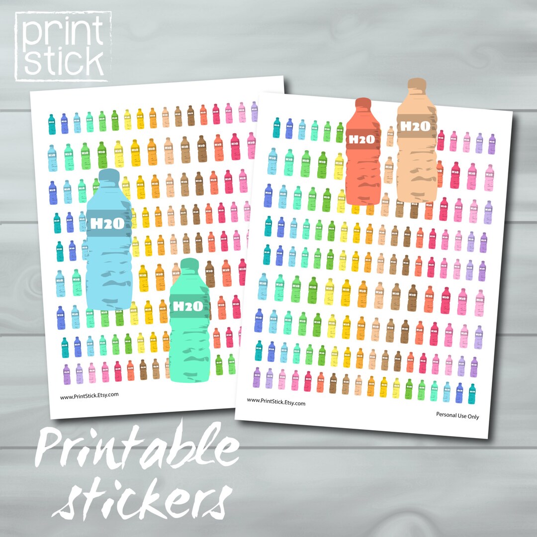 Water Bottle Printable Stickers - Perfect for Your Erin Condren Planner ...