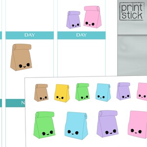 Kawaii Lunch Planner Stickers - PRINTABLE - Perfect for Your Erin ...