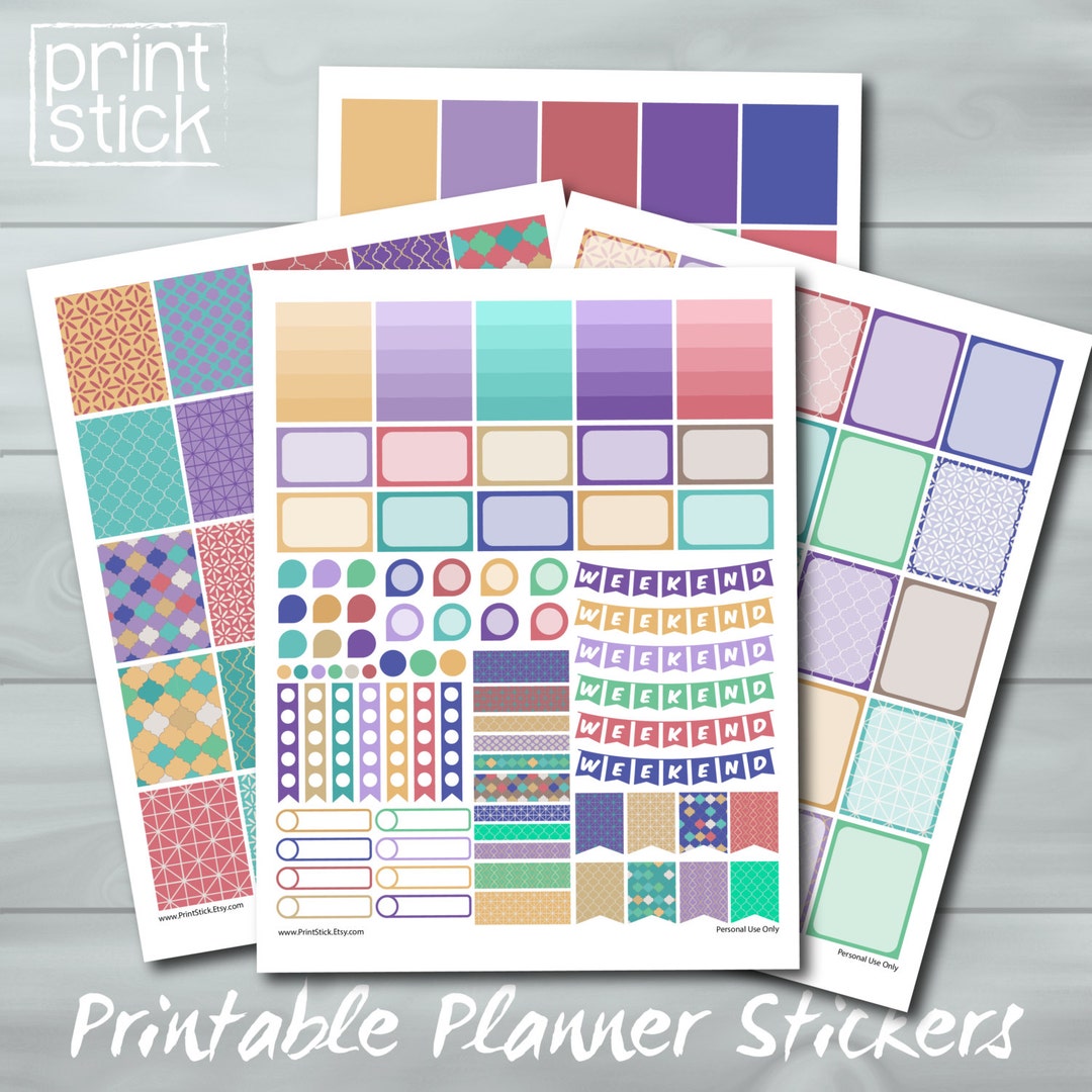 Monthly Planner Stickers - Printable Sheet - Fits Erin Condren Planner ...