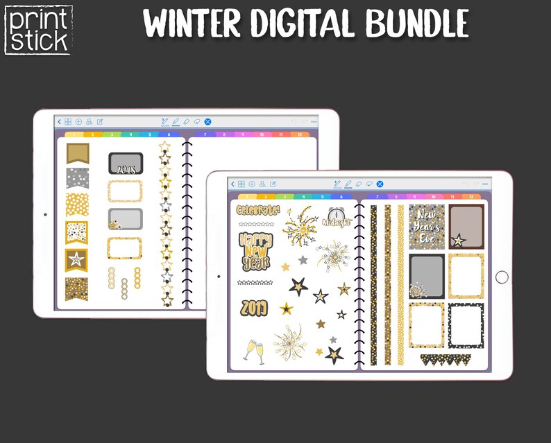 GoodNotes Digital Planner Stickers PNG Stickers iPad GoodNotes | Etsy