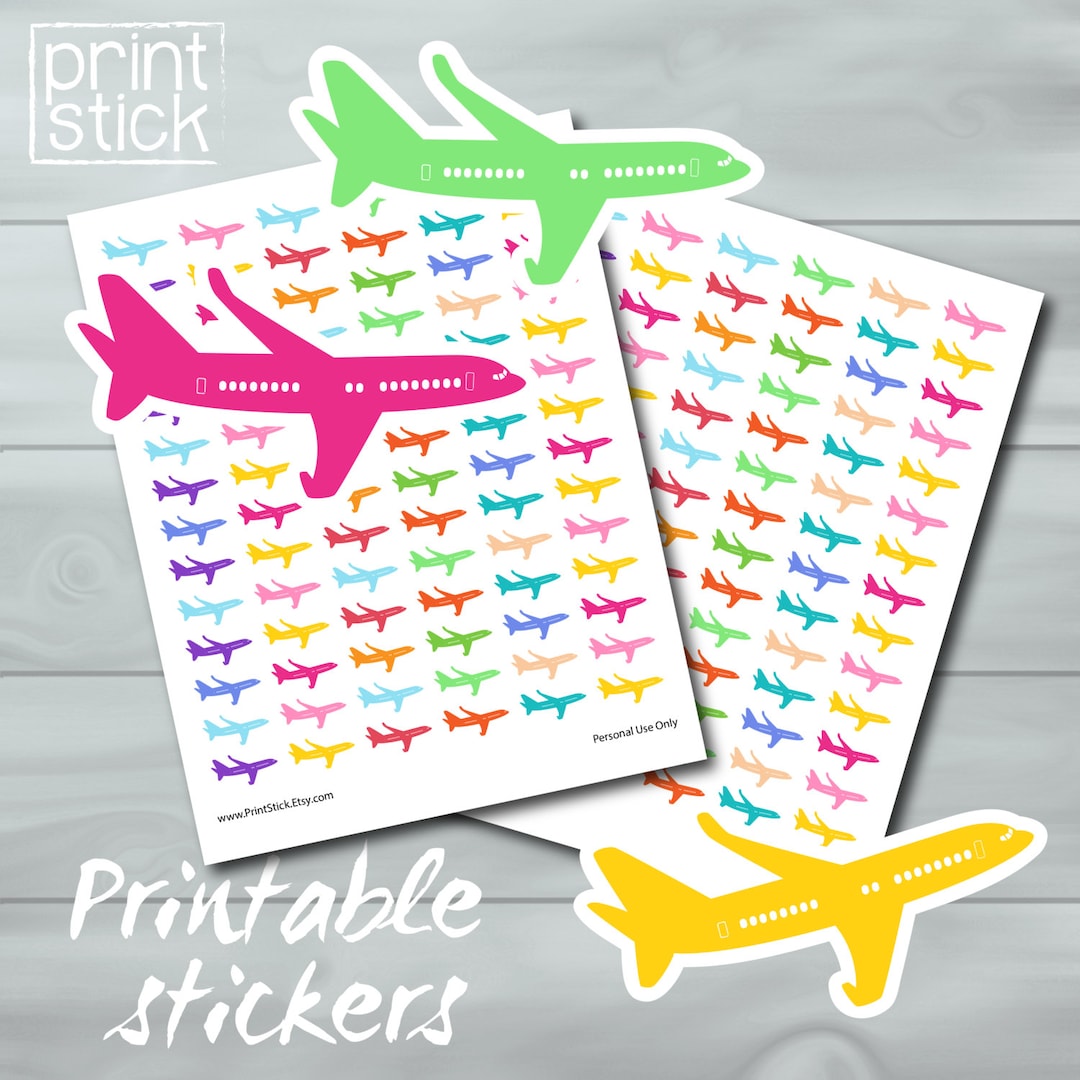 Airplane Stickers - Printable Sheet - Fits Erin Condren Planner or Any ...