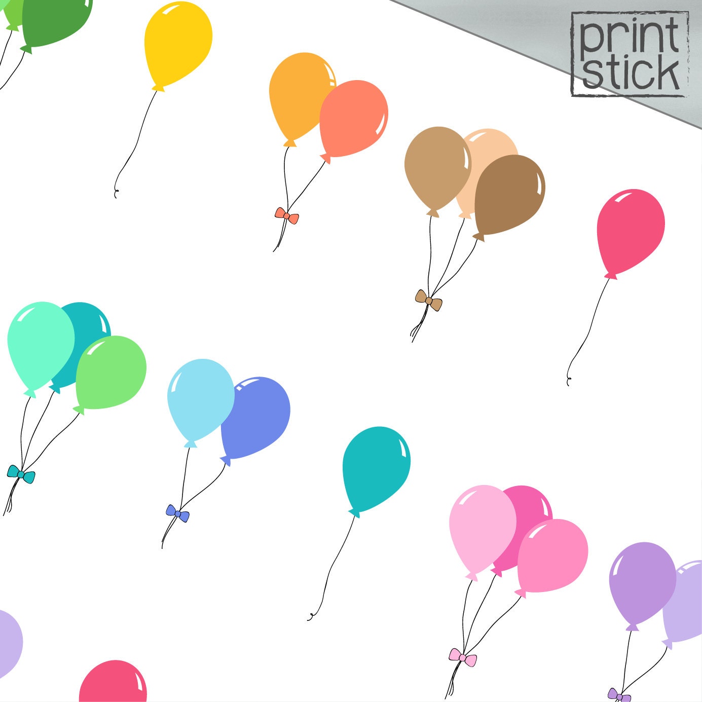 Colorful Balloons Planner Stickers PRINTABLE Perfect for - Etsy