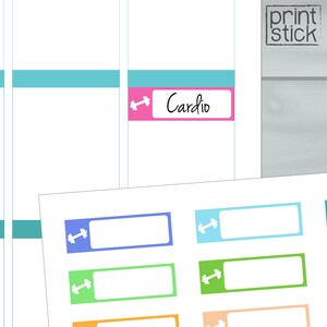 Workout Planner Stickers - Exercise Printable Stickers PRINTABLE JPG ...