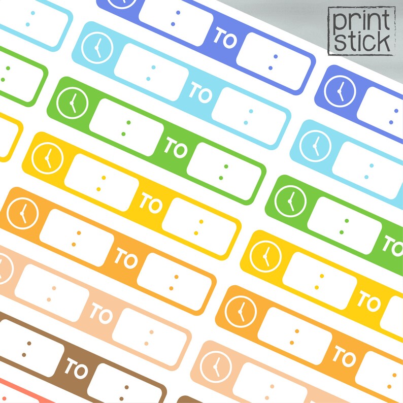 Track Time PRINTABLE Planner Sticker Sheet Time Slots - Etsy